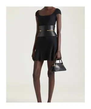 Givenchy Ribbed A-line Dress With Scallop Detail