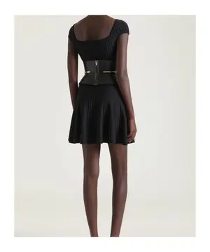 Givenchy Ribbed A-line Dress With Scallop Detail