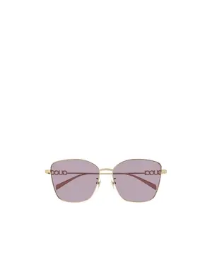 Gucci Square Frame Sunglasses With Temple Logo Details