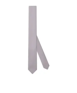 Gucci Crepe-effect Silk Blend Neck Tie - Grey