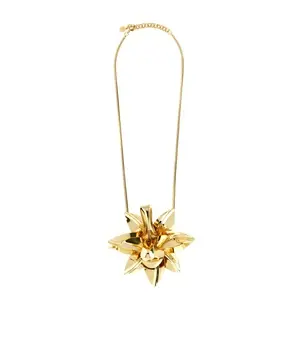 Rabanne Sculptural Floral Pendant Necklace - Gold