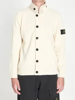 Stone Island Button-up Jumper - Ivory