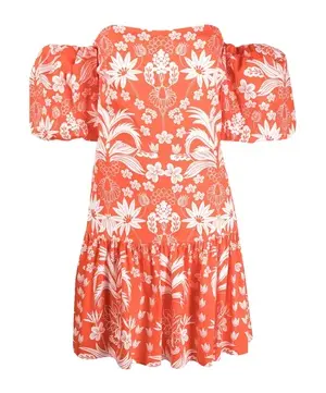 Borgo De Nor Off-shoulder Floral Print Mini Dress - Pink