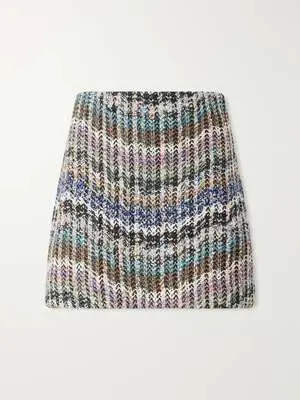 Missoni Striped Metallic Crochet-knit Mini Skirt