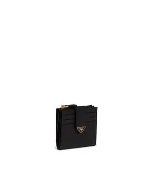 Prada Logo Plaque Zip-up Wallet