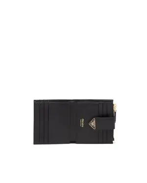 Prada Logo Plaque Zip-up Wallet