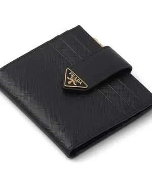 Prada Logo Plaque Zip-up Wallet