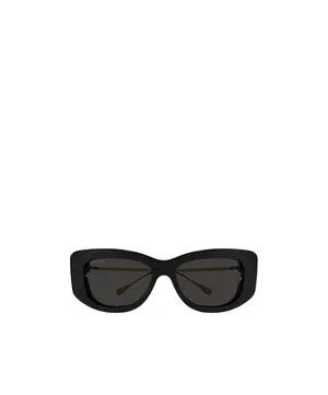 Gucci Specialized Fit Rectangular Frame Sunglasses - Black