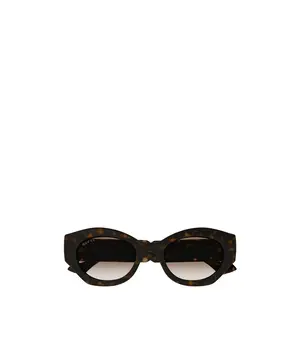 Gucci La Piscine Oval Frame Sunglasses - Black