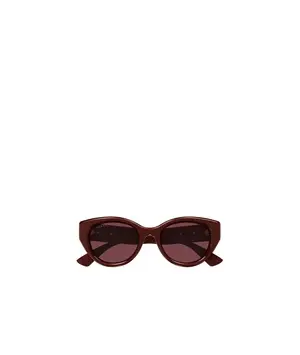 Gucci Low Nose Bridge Fit Sunglasses - Burgundy Red