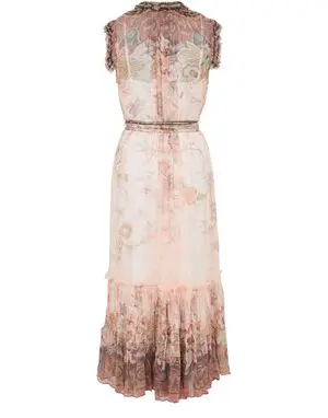 Zimmermann Alchemy Flutter Midi Dress - Nude