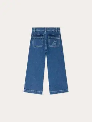 Bonpoint Jingle Medium Wide-leg Denim Trousers In Organic Cotton