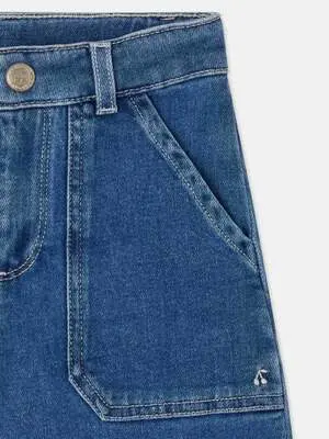 Bonpoint Jingle Medium Wide-leg Denim Trousers In Organic Cotton
