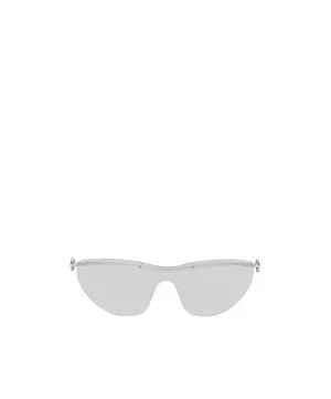 Gucci Shield Frame Sunglasses - Shiny Silver Silver