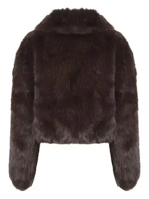THE FRANKIE SHOP Hope Faux Fur Jacket - Brown