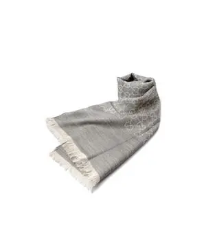 Gucci Double-sided Fringed Scarf - Gray