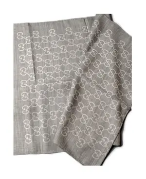 Gucci Double-sided Fringed Scarf - Gray