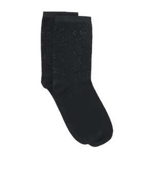 Gucci Gg Embellished Ribbed Socks - Black