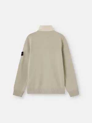 Stone Island Logo Patch Buttoned Cardigan - Sand