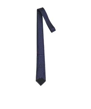 Gucci Horsebit Silk Jacquard Neck Tie - Navy