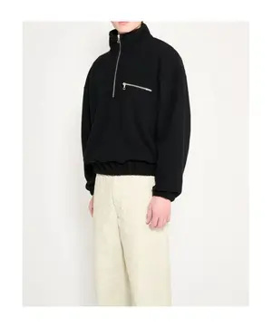 RIER Half-zip Wool Sweatshirt - Black