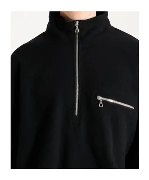 RIER Half-zip Wool Sweatshirt - Black