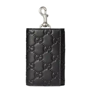 Gucci Gg Emblem Key Case - Black