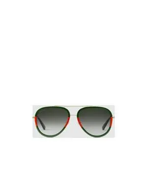 Gucci Aviator Metal Sunglasses - Gray