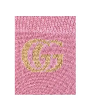 Gucci Logo Intarsia Knit Stretched Socks