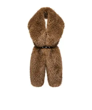 Moncler Textured Fur Bib - Brown
