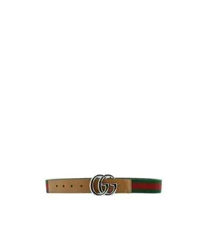 Gucci Gg Logo Plaque Belt - Brown