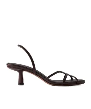NEOUS Solid Color Leather Slingback Sandals 