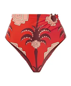 Johanna Ortiz Embellished Recycled Bikini Briefs - Red