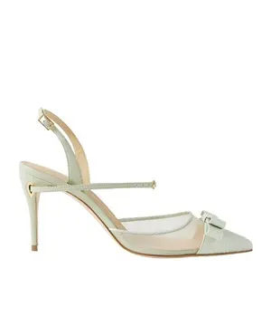 JENNIFER CHAMANDI Jennifer Chamandi Slingback Pumps With Mesh And Leather Trim