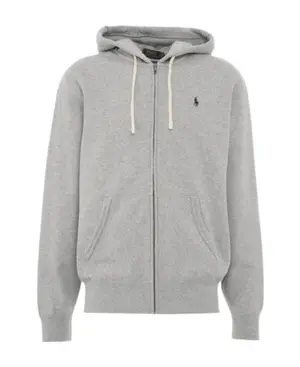 Polo Ralph Lauren Zip-up Hooded Jacket With Logo Detail - Gray