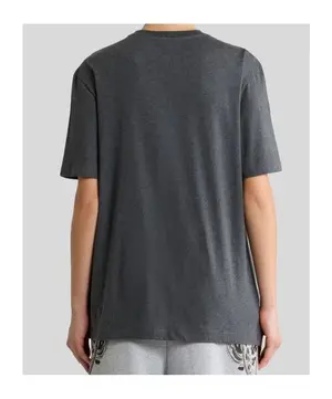 Etro Cotton Jersey T-shirt With Placed Giraffe Print - Grey