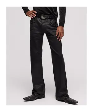 Gucci Flared Coated Cotton Twill Denim Pants