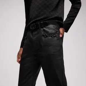 Gucci Flared Coated Cotton Twill Denim Pants