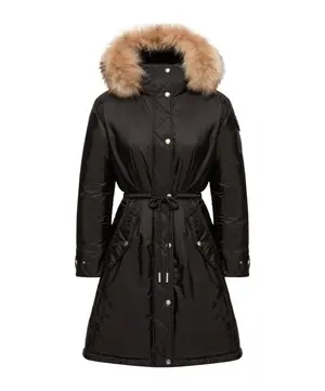 Moncler Moustique Hooded Down Parka With Shearling Trim