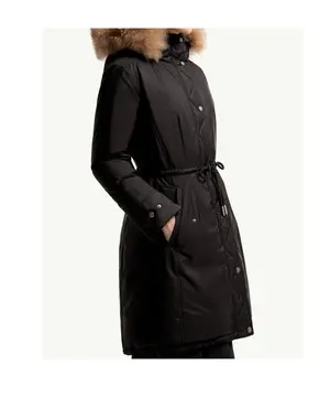 Moncler Moustique Hooded Down Parka With Shearling Trim