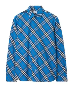 Burberry Check Cotton Shirt - Hyacinth