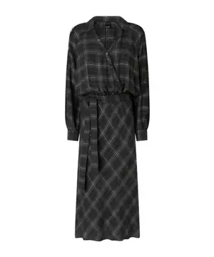 Pinko Lace Detailed Midi Check Dress