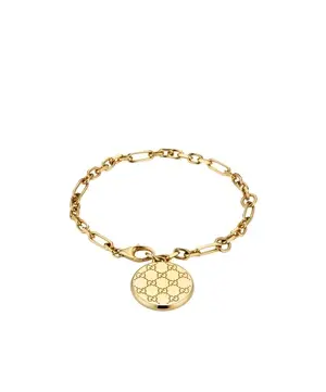 Gucci Gg Motif Charm Chain Bracelet - Gold