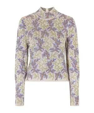 Rabanne High-neck Long-sleeve Knit Top