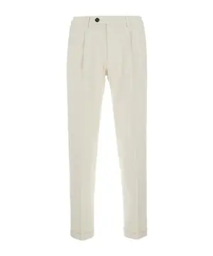 MICHAEL COAL Casual Trousers With Belt Loops - White