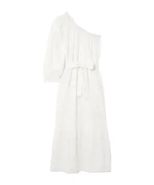 Melissa Odabash One-shoulder Broderie Anglaise Cotton Midi Dress - No