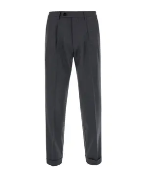 MICHAEL COAL Casual Trousers With Belt Loops - Gray