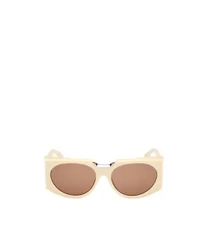 Max Mara Max Mara Oval Frame Sunglasses Light Brown
