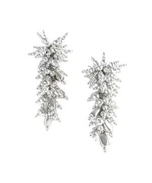 SELF-PORTRAIT Beaded Dangle Earring - Silver