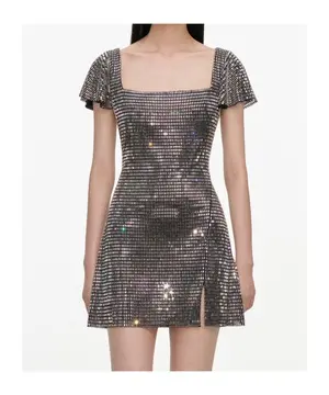 SELF-PORTRAIT Embellished Mini Dress